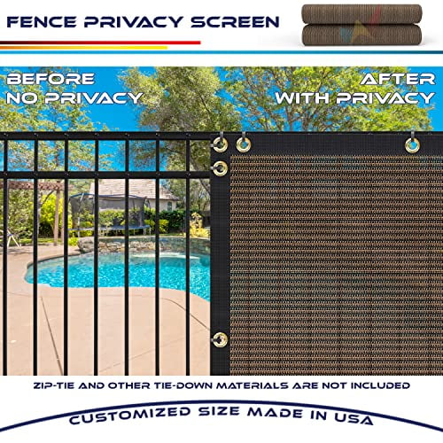 6 12 Privacy Fence Screen Brown Chain Link Fence Brass Grommet 85 ...