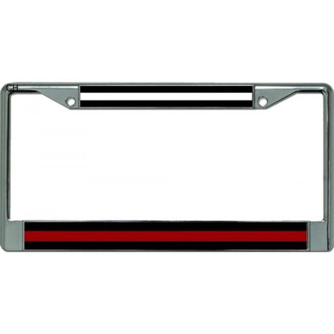 6 x 12 in. EMS & Firefighter Thin Line Chrome License Plate Frame ...