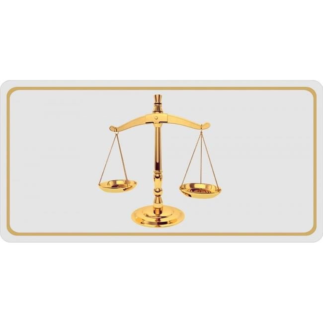 6 x 12 in. Scales of Justice Photo License Plate - Walmart.com
