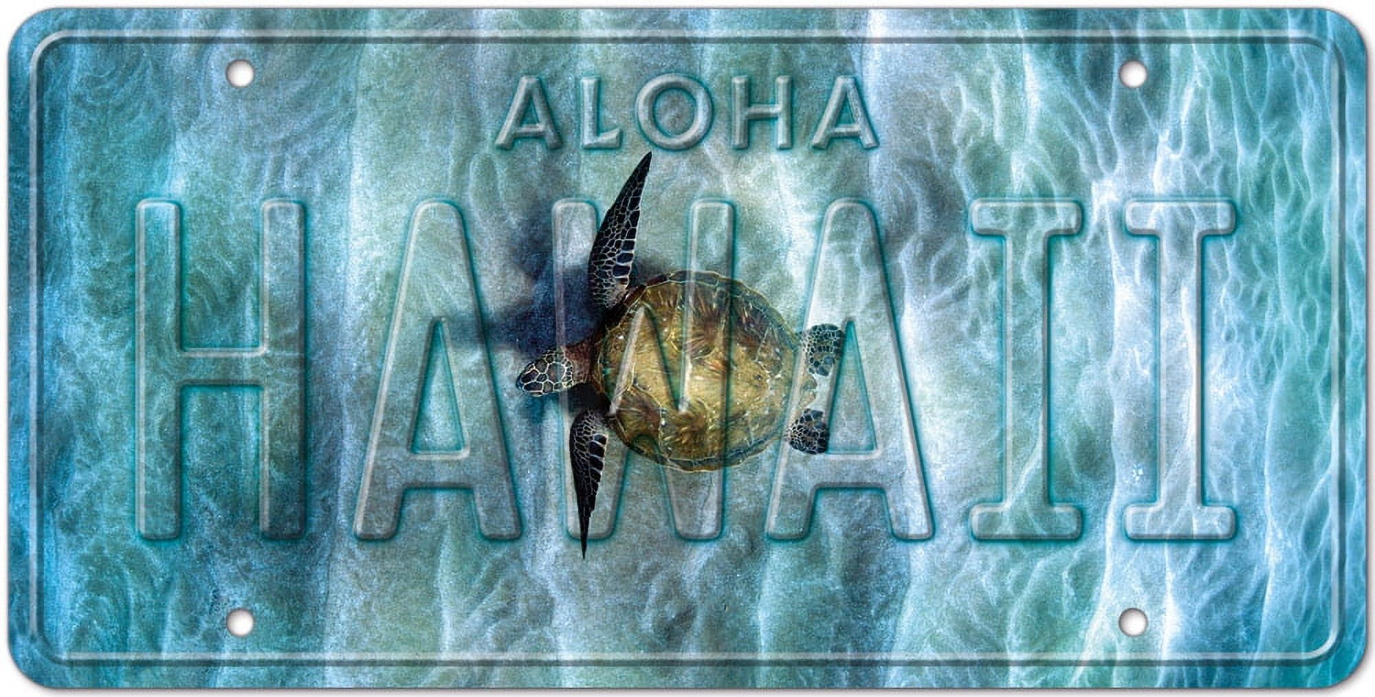 6 x 12in Vintage Aloha Hawaii Embossed Photo License Plate - Honu ...