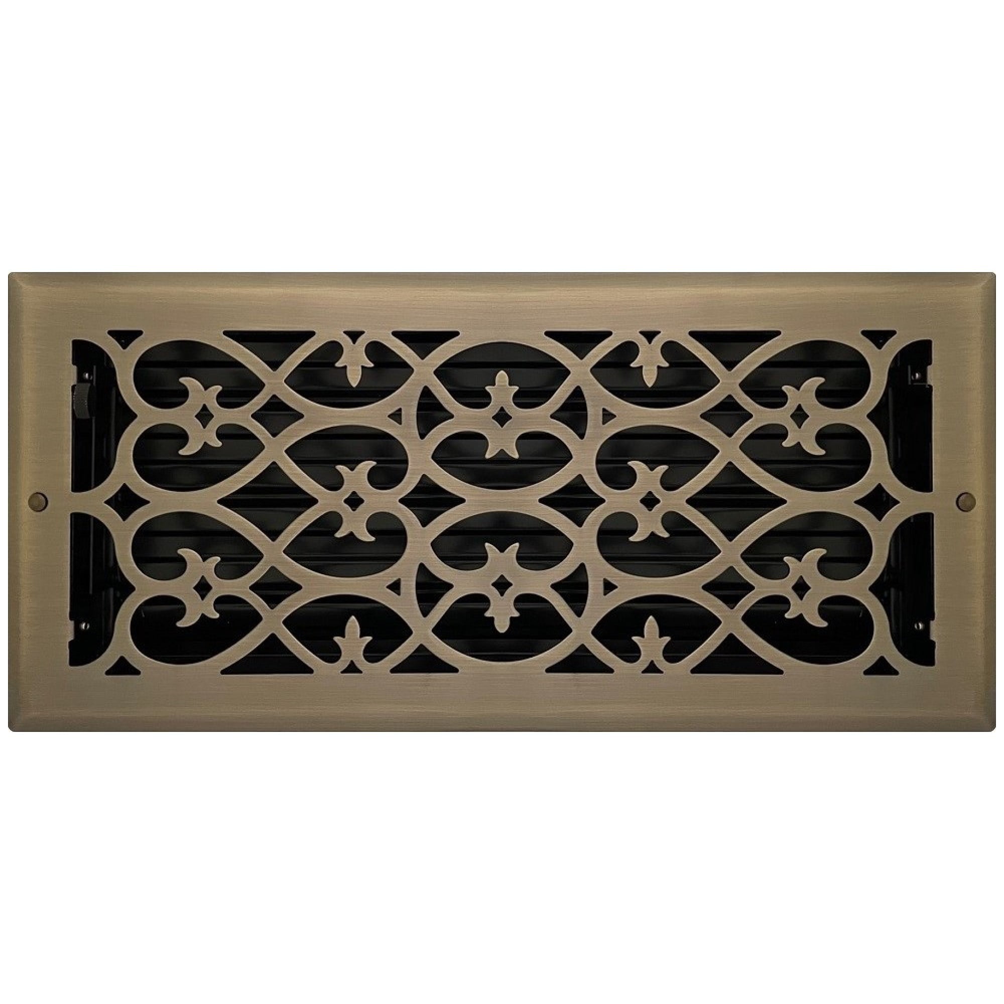 6" x 14" Antique Brass Victorian Style Floor Register - Decorative Vent ...