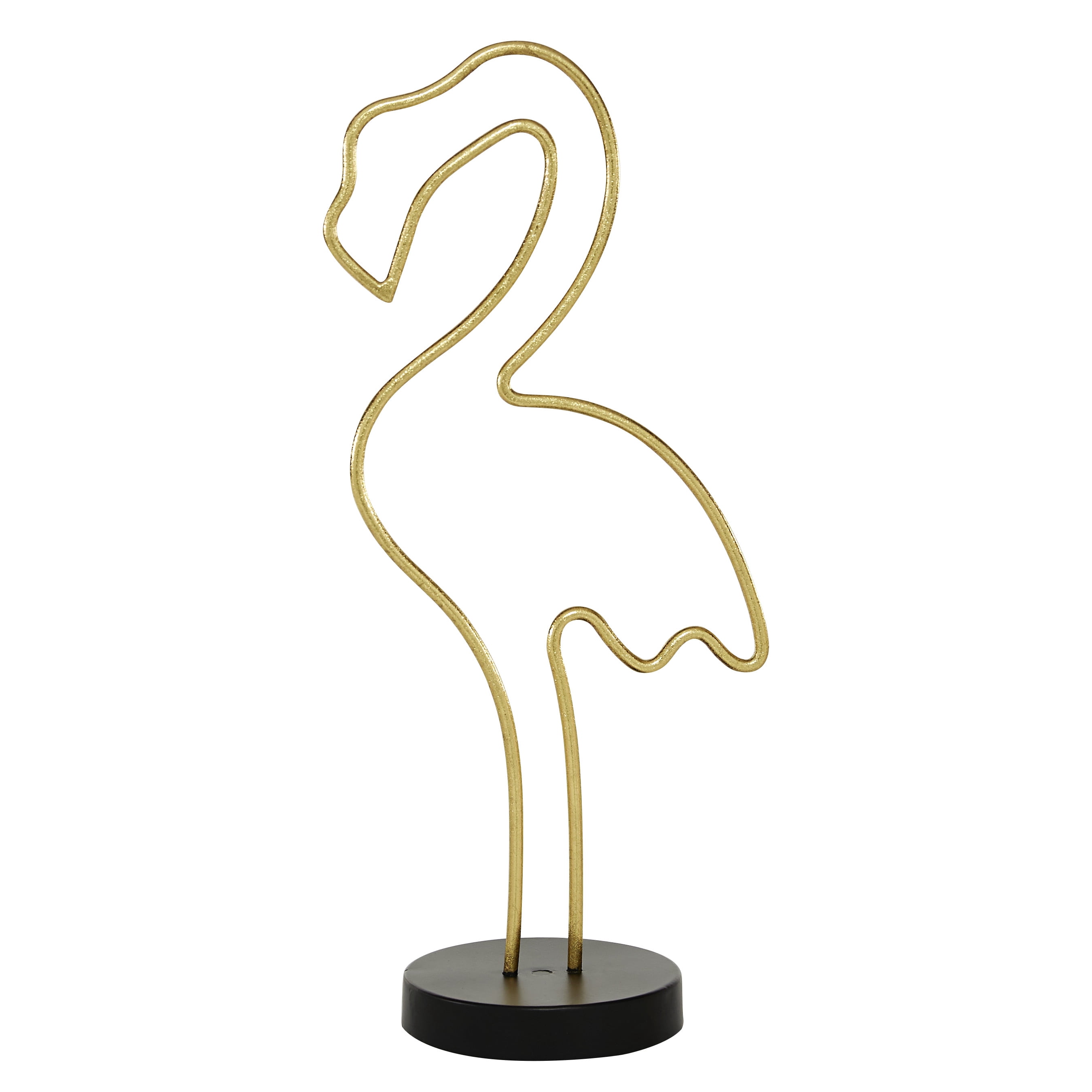 Gold Metal Flamingo Sculpture 6.5L x 5W x 18H - Walmart.com