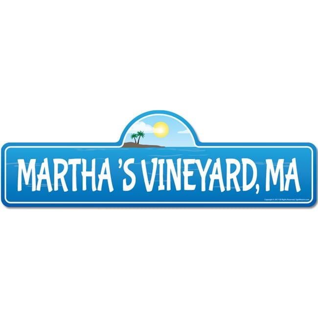6 x 18 in. Beach Street Sign - Marthas Vineyard, MA Massachusetts ...