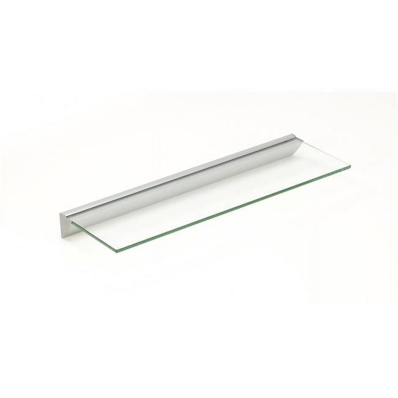6 x 18 in. Essentials Clear Glass & Metal Shelf Kit for Wall Size ...