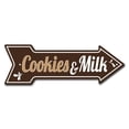 6 x 18 in. Wide Cookies & Milk Arrow Sign - Walmart.com