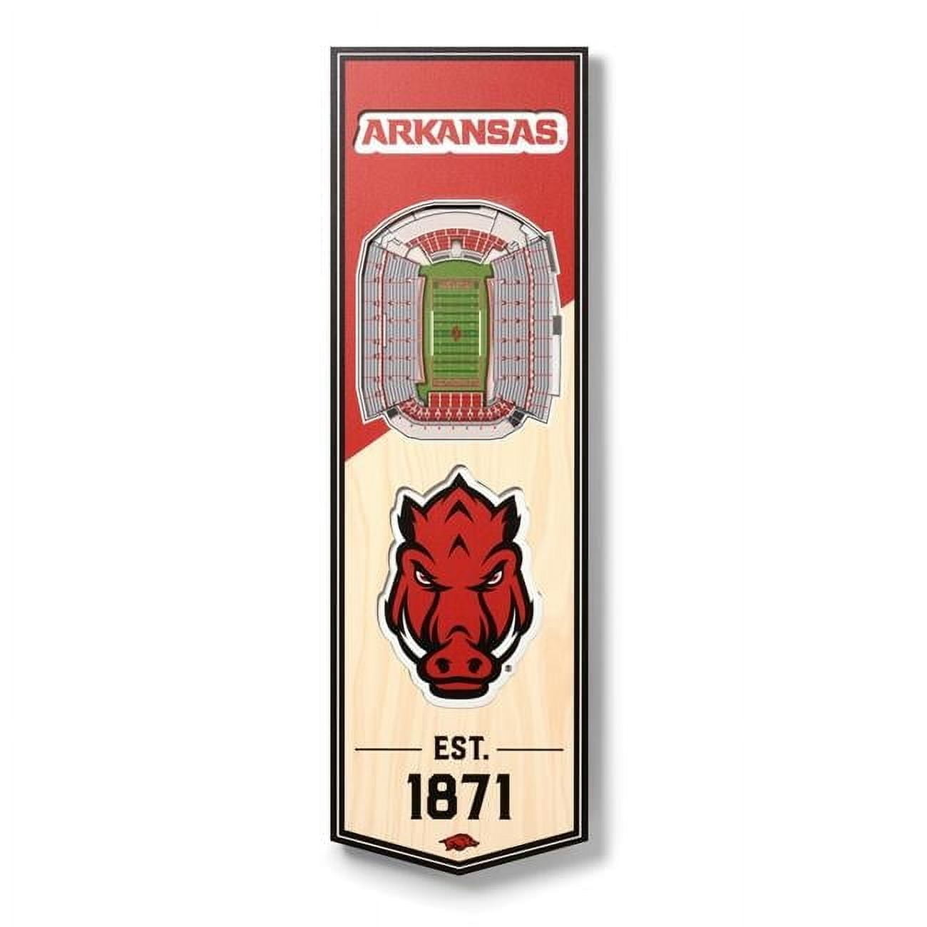 6 x 19 in. NCAA Arkansas Razorbacks 3D Stadium Banner - Donald W ...