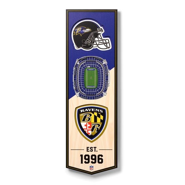 6 x 19 in. NFL Baltimore Ravens 3D Stadium Banner - M&T Bank Stadium ...