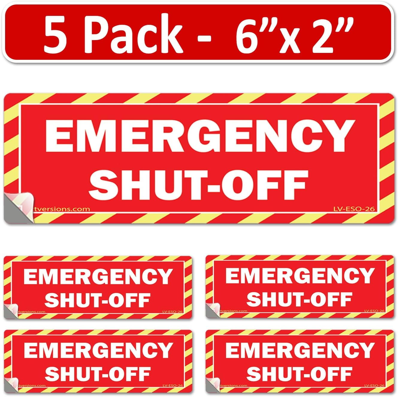 6" x 2" EMERGENCY SHUT-OFF Fuel Switch Label Warning Safety Sign ...