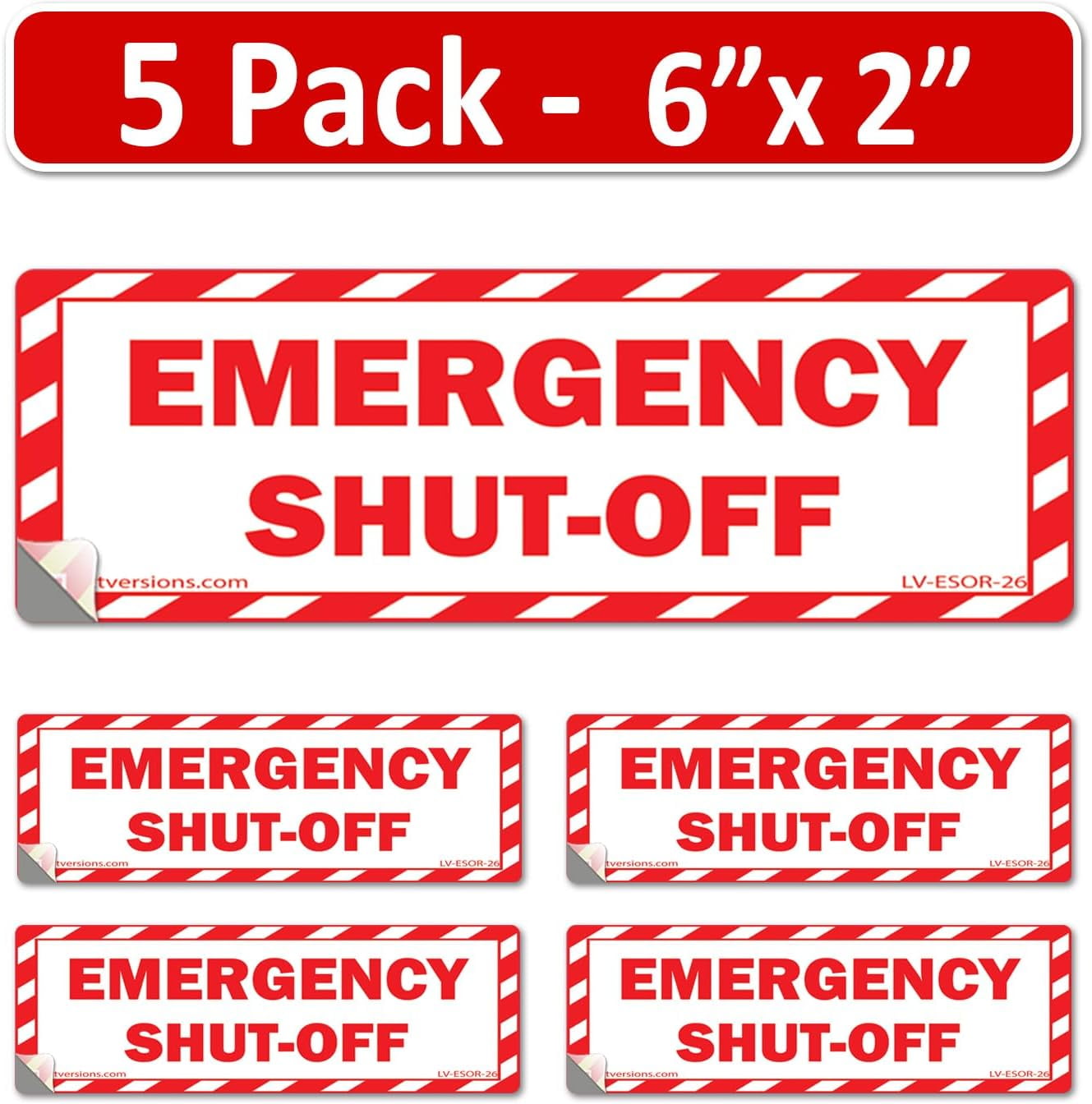 6" x 2" EMERGENCY SHUT-OFF Fuel Switch Label Warning Safety Sign ...