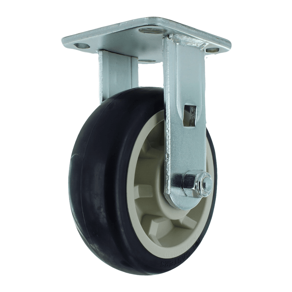 6" x 2" Heavy Duty Rigid Polyurethane Caster with 1000 lb Capacity, 4 ...