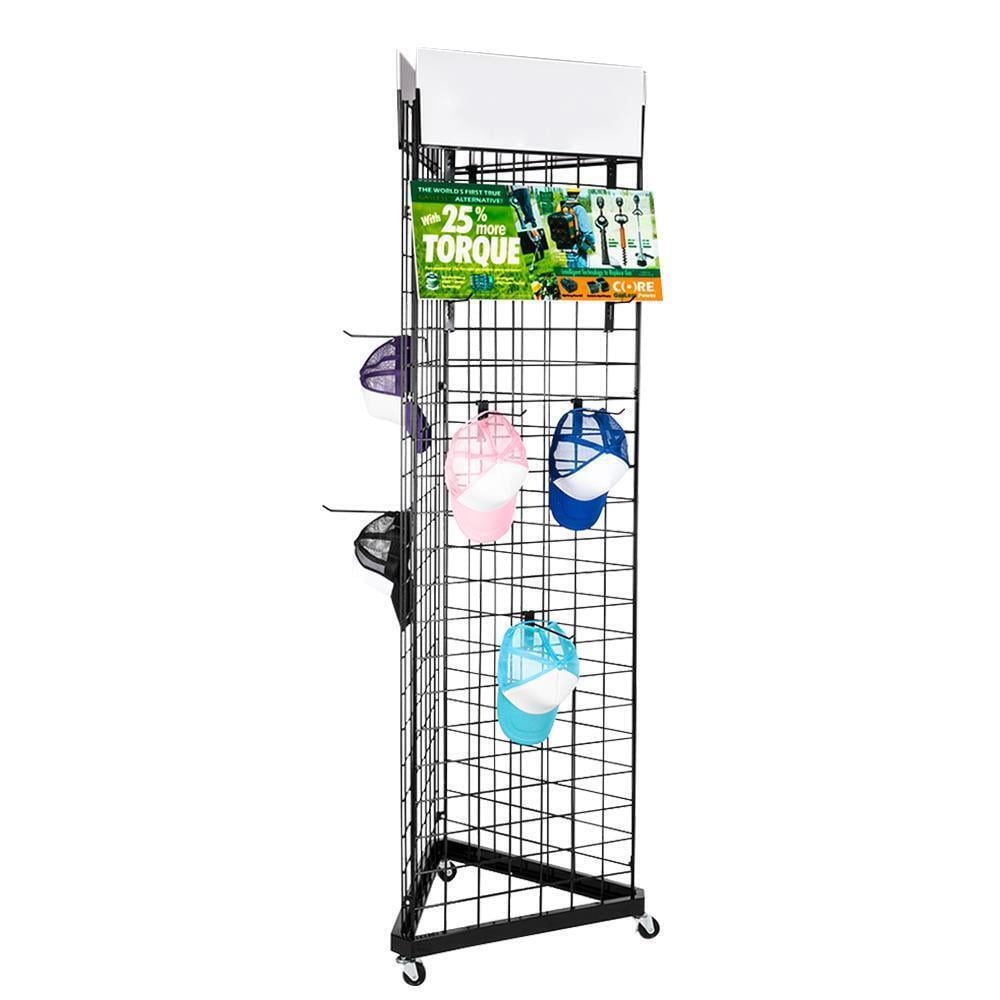 6' x 2' Triangle Wire Grid Panel Tower with Base and Casters Display ...