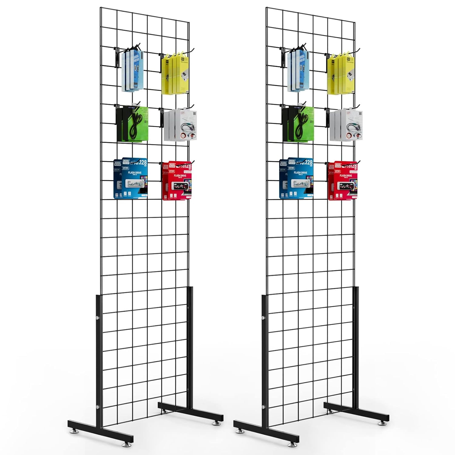 6' x 2' Wire Grid Panel Tower with T-Base Floorstanding, Thicker 5mm ...