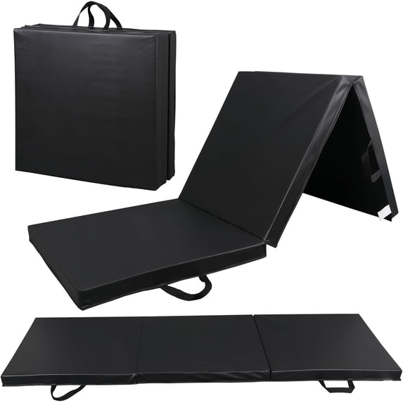 6' x 2' x 2" PU Leather Exercise Tri-Fold Gym Fitness Mat For ...