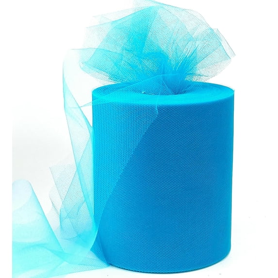 6" x 200 Yards Turquoise Tulle Fabric Rolls, Teal Spool Tulle Ribbon ...