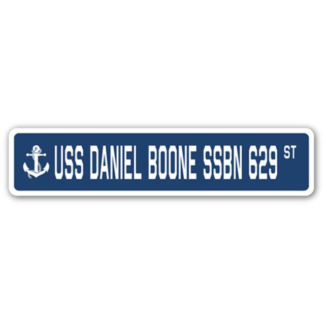 6 x 24 in. A-16 Street Sign - USS Daniel Boone SSBN 629 - Walmart.com
