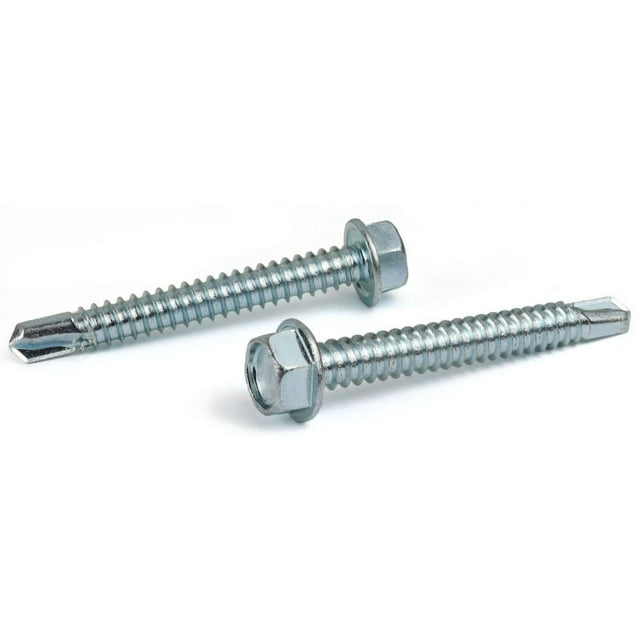 #6 x 3/4" Self-Drilling Screws / Unslotted / Hex Washer Head / Steel ...
