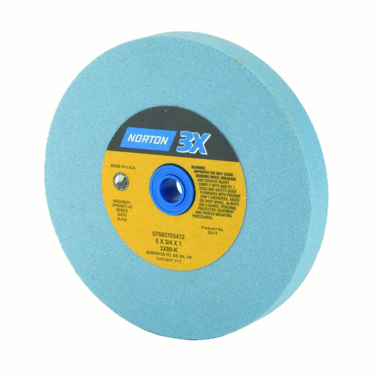 6 x 3/4 x 1 Norton 3X Grinding Wheel 80 grit - Walmart.com