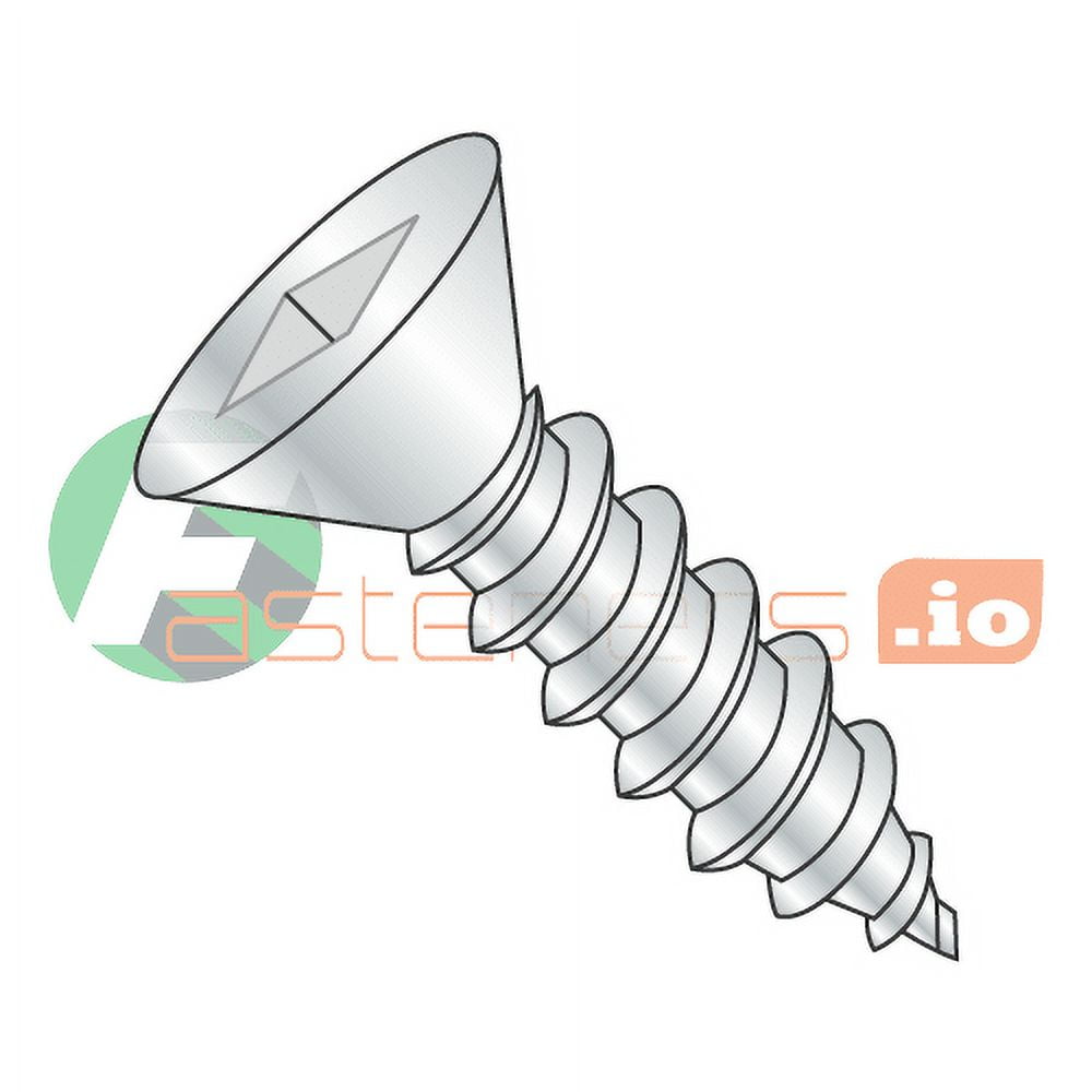 #6 x 3/8" Type AB Self-Tapping Screws / Square / Flat Head / Steel ...