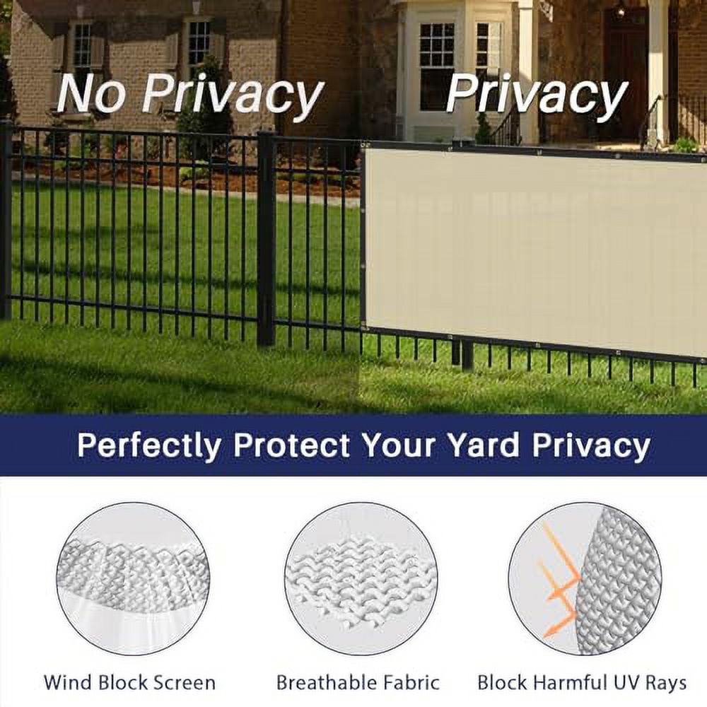 6' x 30' Privacy Fence Screen in Beige Tan W/ Brass Grommet 85% ...
