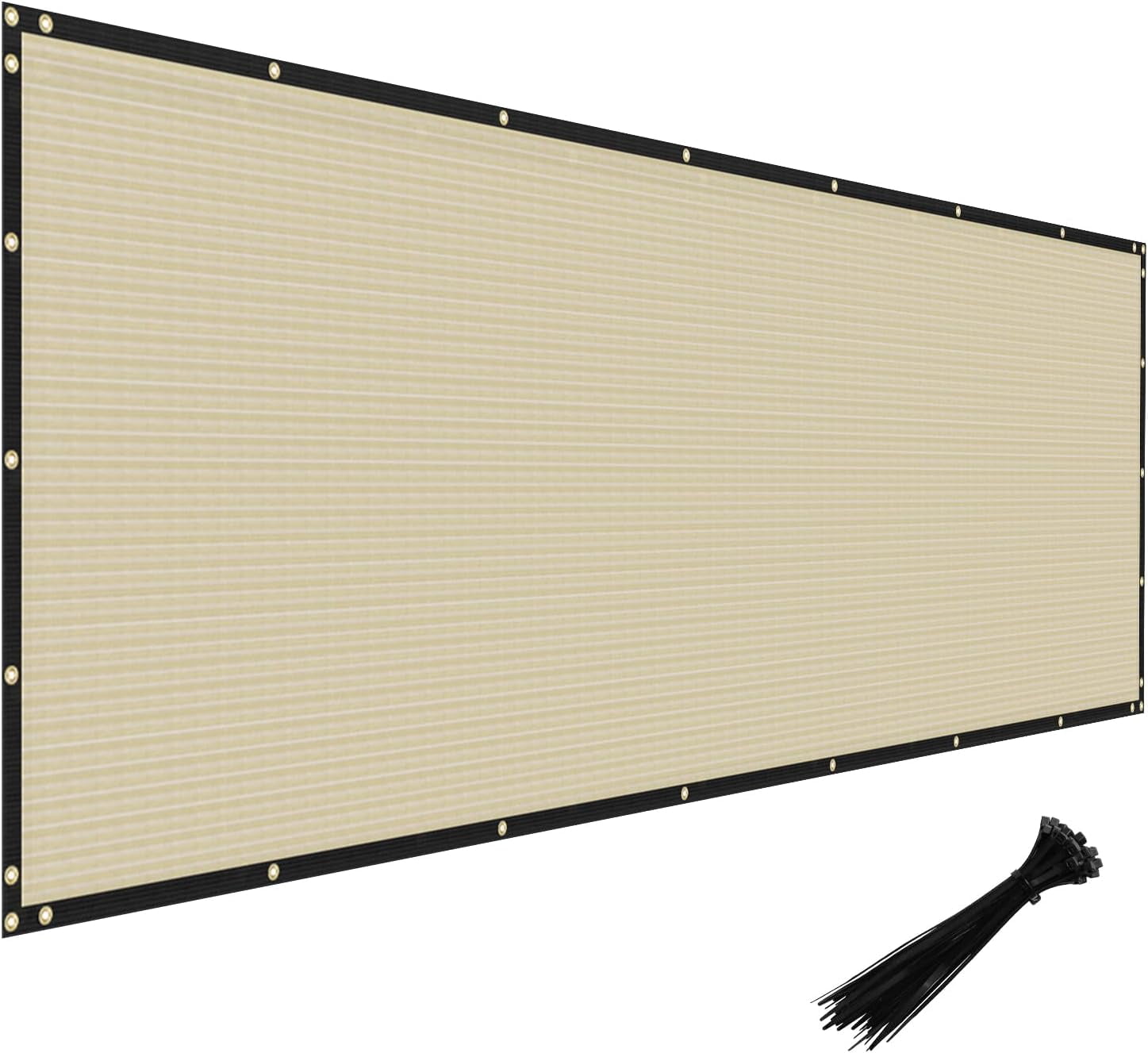 6' x 30' Privacy Fence Screen in Beige Tan W/ Brass Grommet 85% ...