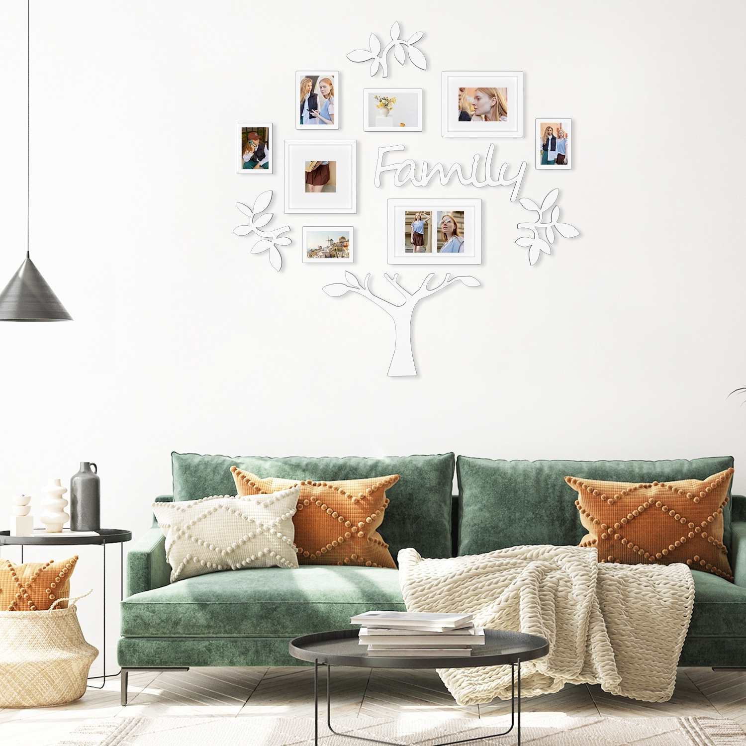 6" x 4.5" White PVC Photo Picture Frame Tree Shape Wall Hanging Picture ...