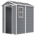 6' x 4' Outdoor Storage Shed, Plastic Shed with Floor, Window, Lockable ...