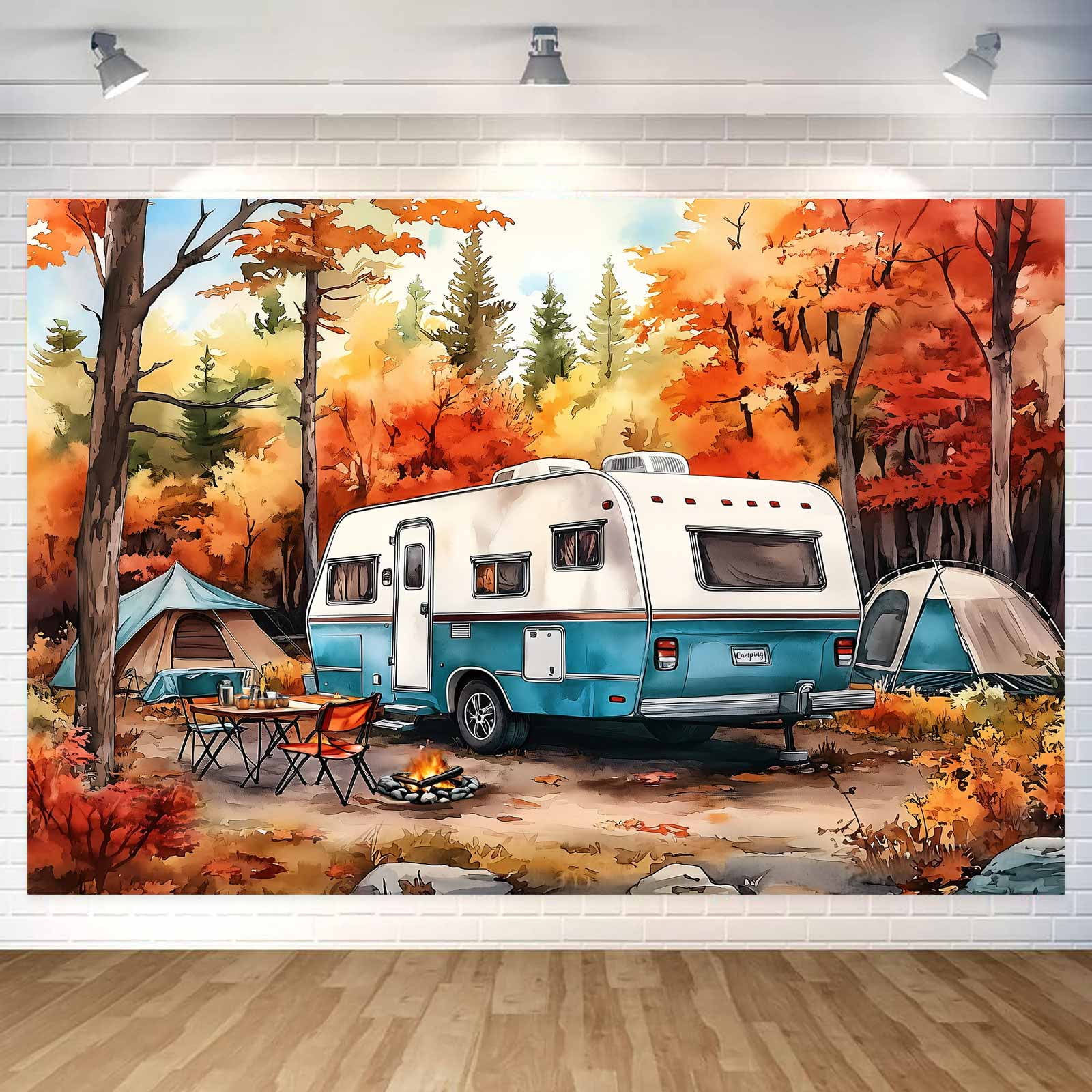 6 x 4 ft Fall Autumn Camp Photo Backdrop，Fall Autumn Season Scene ...