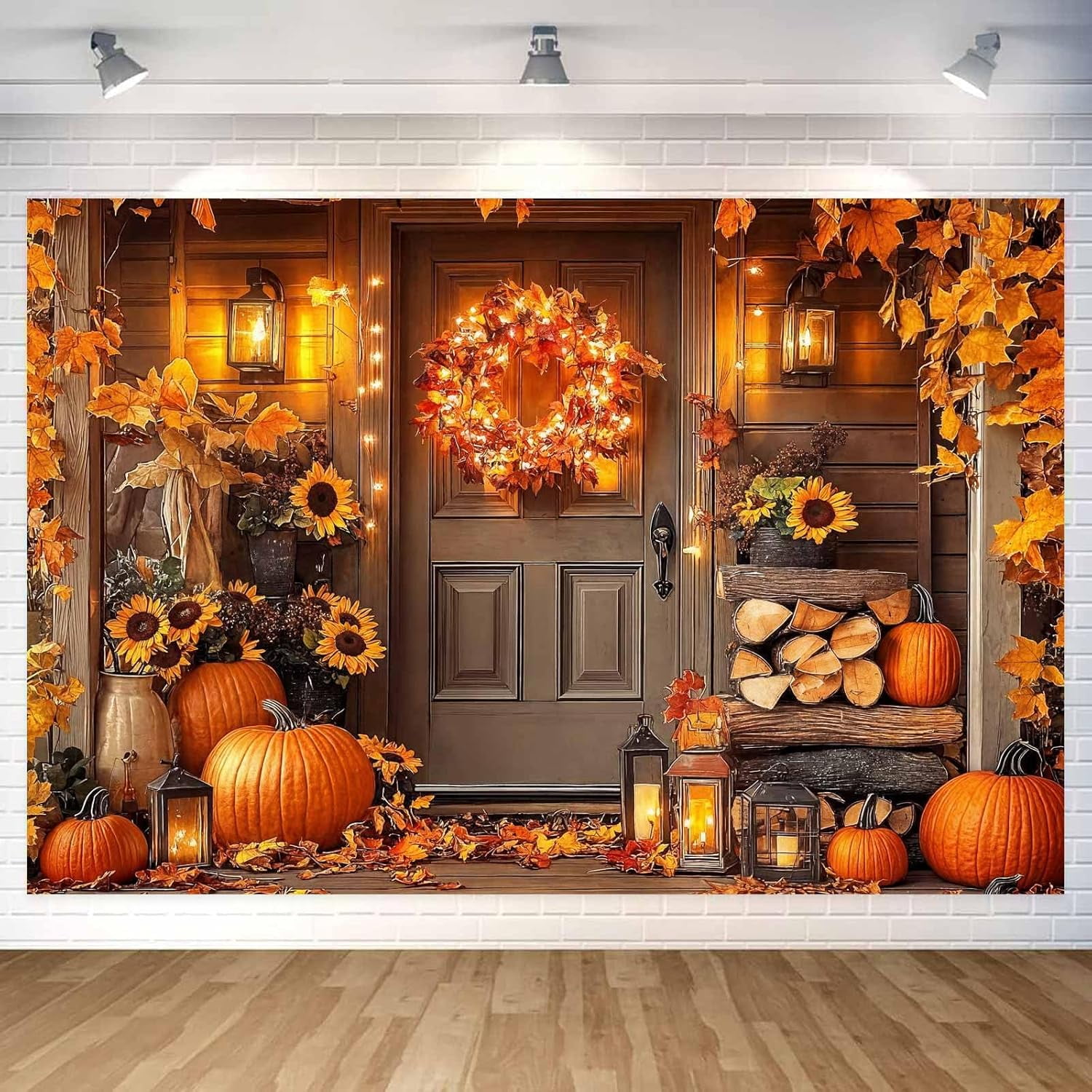 6 x 4 ft Fall Thanksgiving Backdrop Autumn Leaves Pumpkin Photography ...