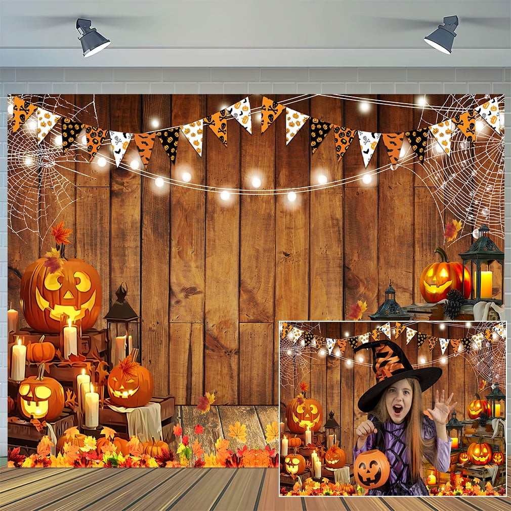 6 x 4 ft Halloween Background Hallowmas Pumpkin Lantern Candles ...