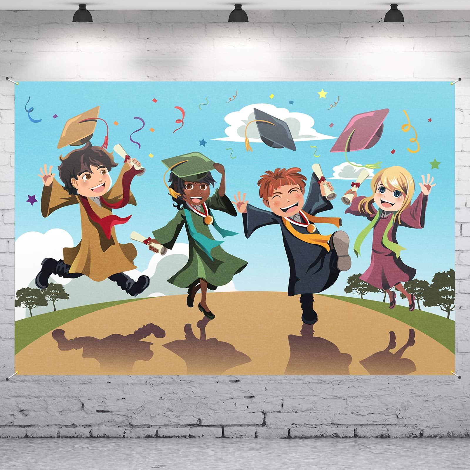 6 x 4 ft Large Sign Kindergarten Grad Backdrop Banner - White for ...