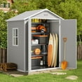 Lofka 6x4ft Heavy Duty Resin Outdoor Storage Shed, 135.6 Cu Ft with ...