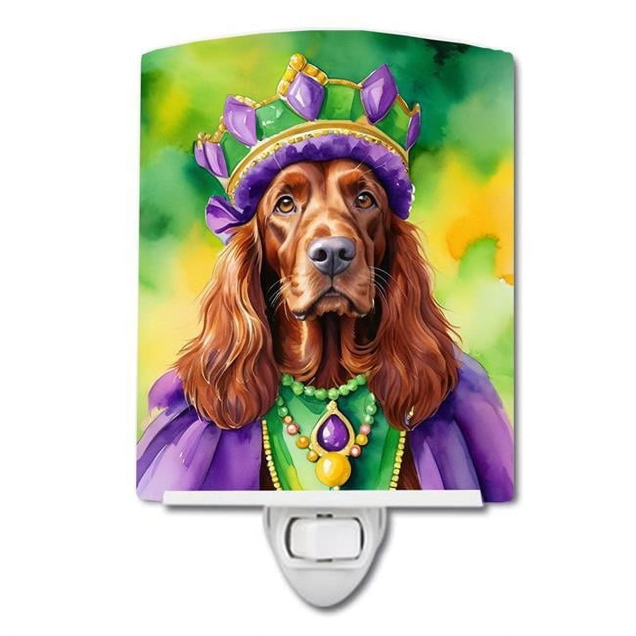 6 x 4 in. Irish Setter King of Mardi Gras Ceramic Night Light - Walmart.com