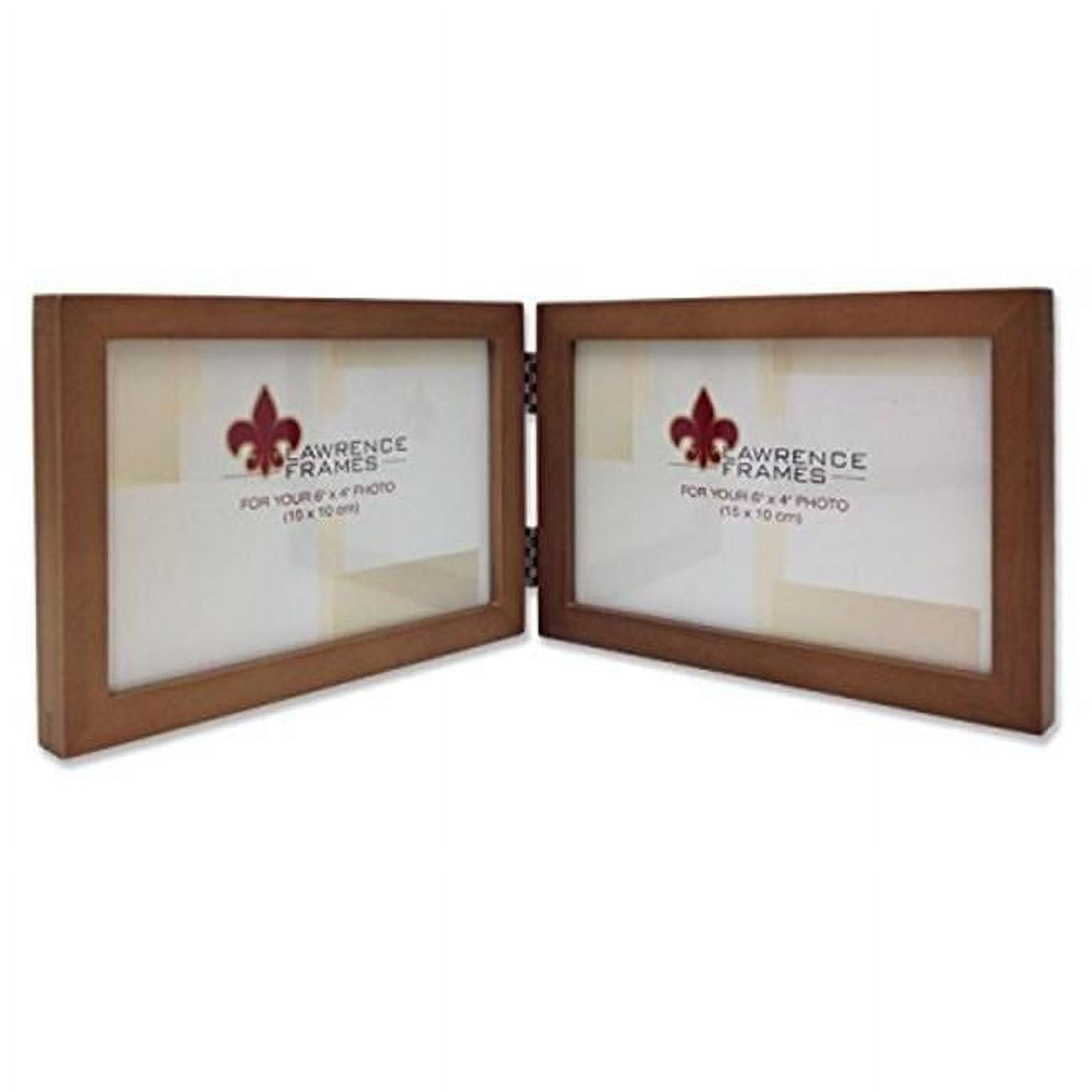 6 x 4 in. Nutmeg Wood Hinged Double Picture Frame - Walmart.com
