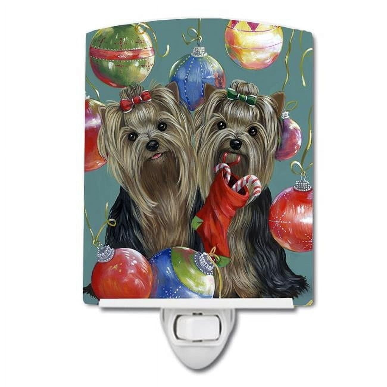 6 x 4 in. Yorkie Christmas All That Glitters Ceramic Night Light ...