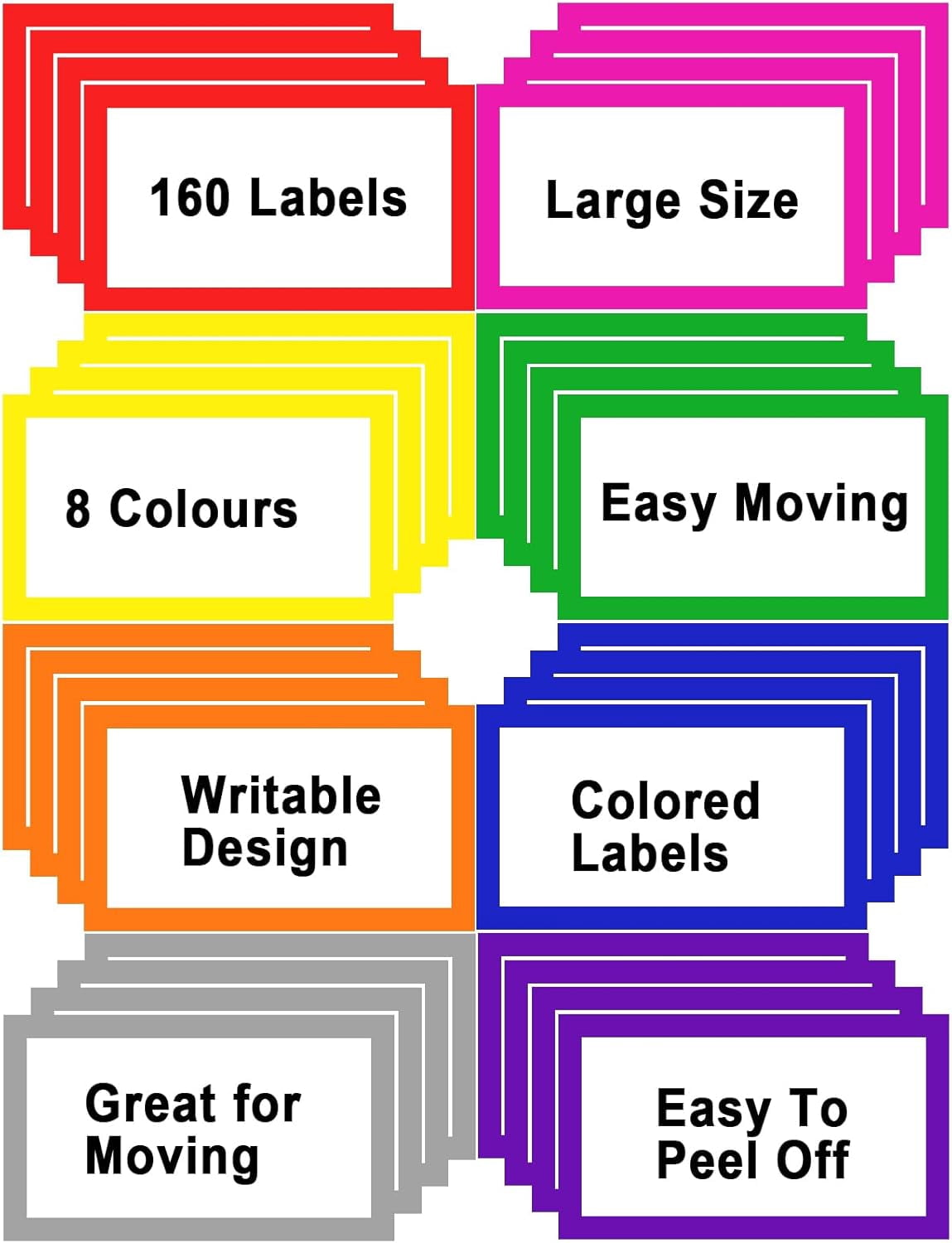 6 x 4 inch Large Moving Labels for Boxes, Blank Moving Boxes Labels ...
