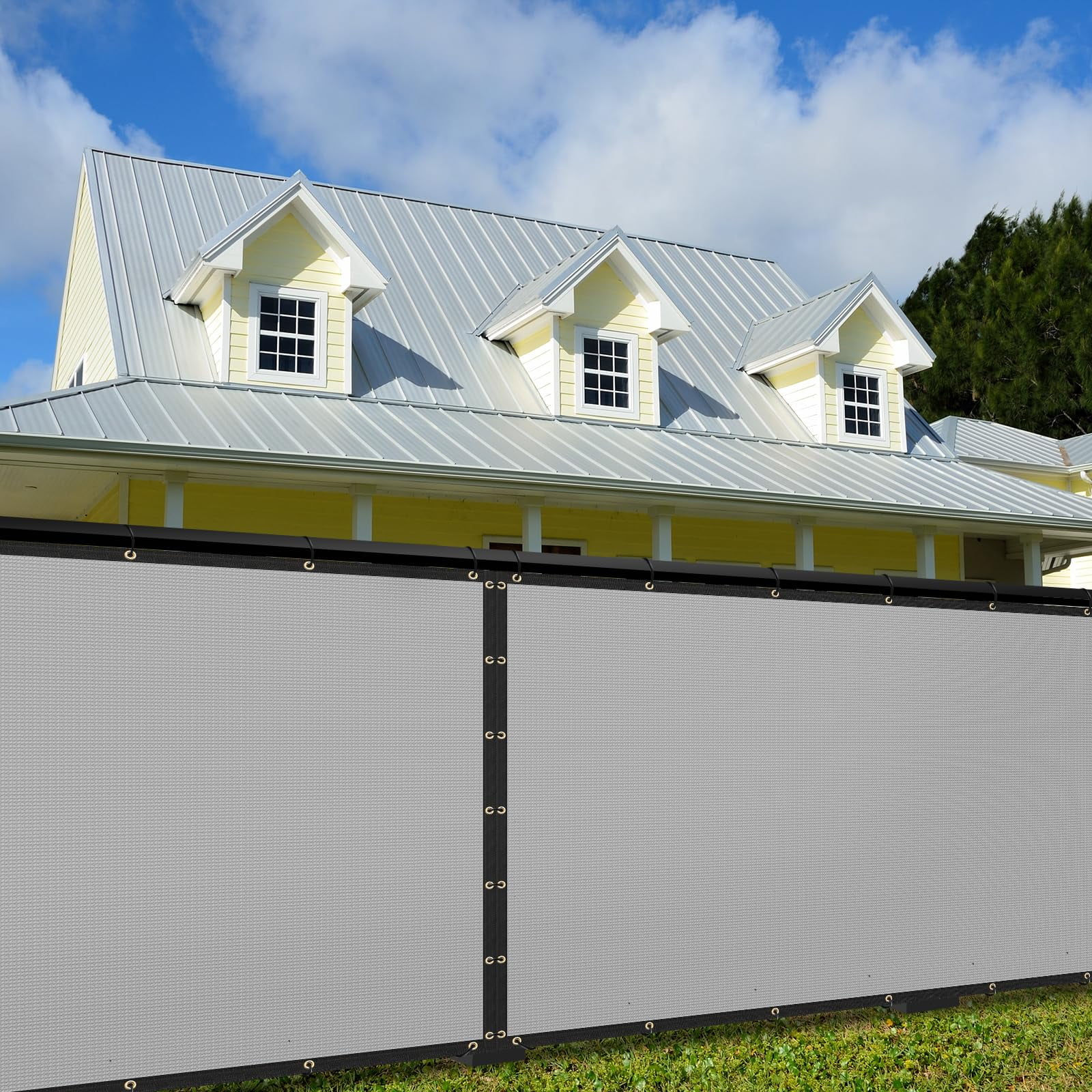 6' x 45' Privacy Fence Screen Cover, Outdoor Mesh with Zip Ties for ...