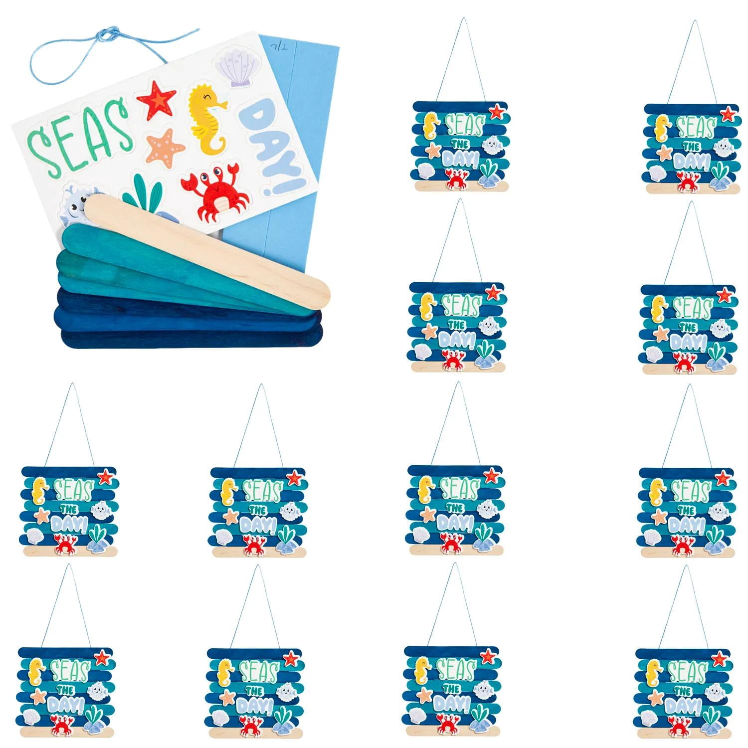 6" x 5 3/4" Beach Buddies Ocean Scene Seas the Day Craft Stick Craft ...