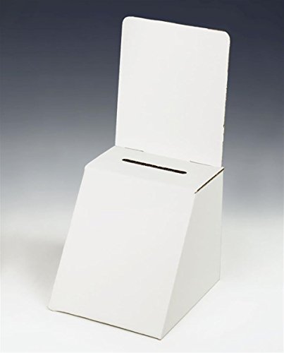 6 x 5 x 8-Inch, White Cardboard Ballot Box, with Removable Header, for ...