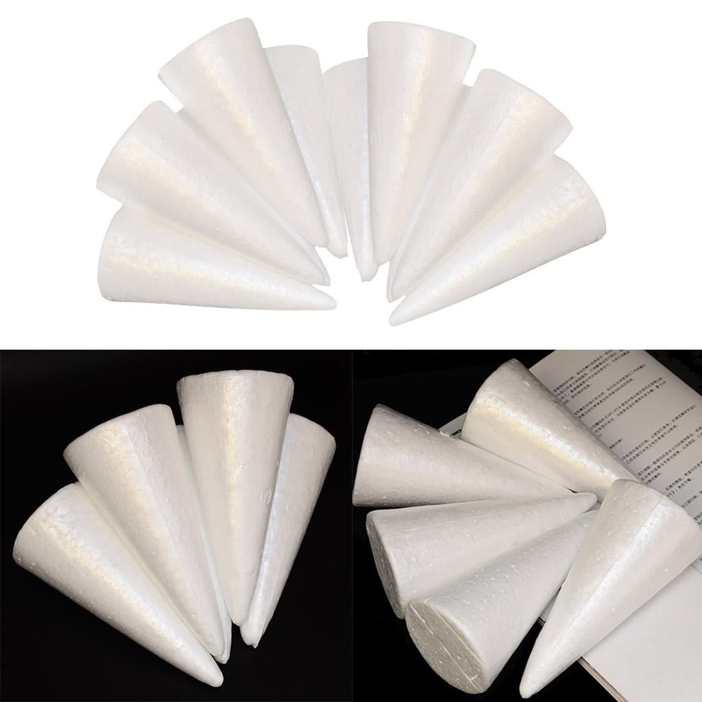 6 x 5pcs of size Polystyrene White Foam Cone Shapes Modelling DIY Craft ...