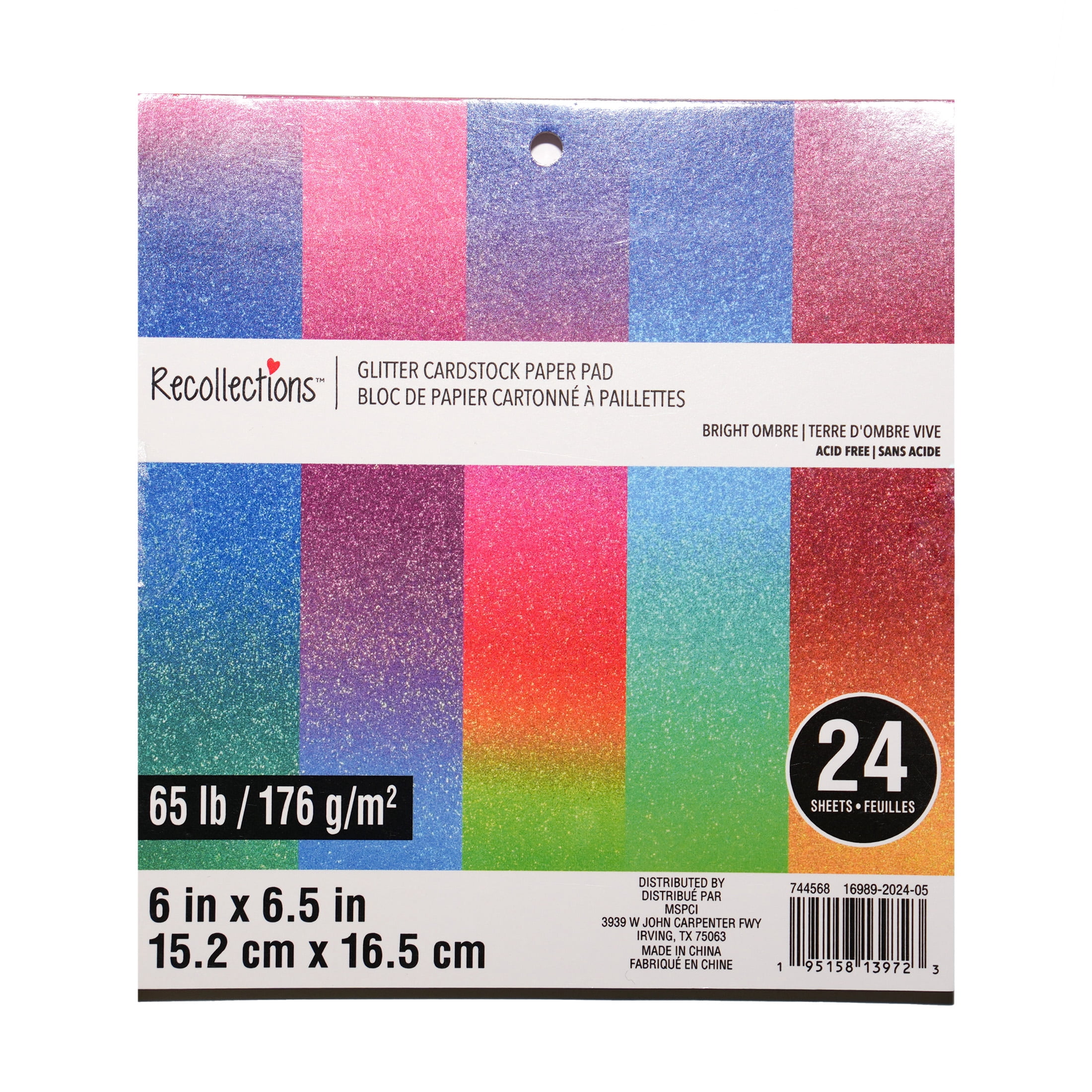 6" x 6.5" Bright Ombre Glitter Cardstock Paper Pad by Recollections ...