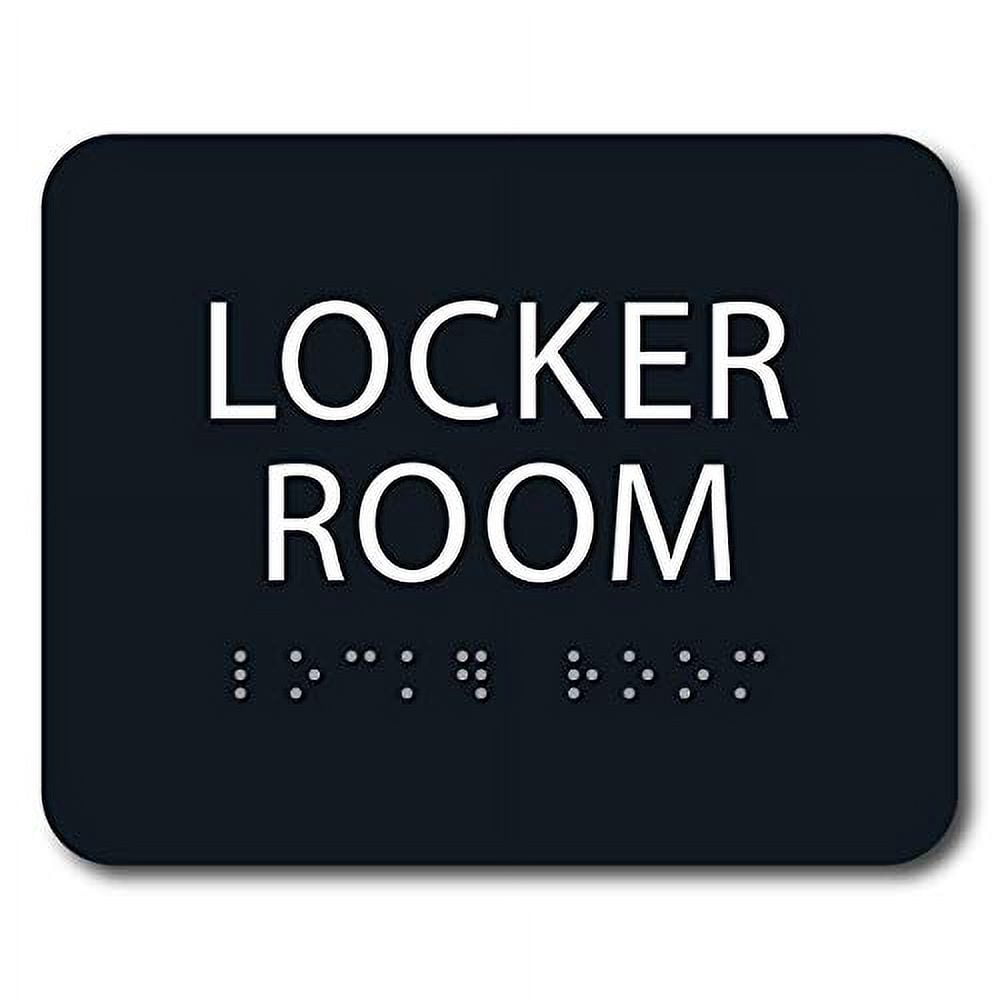6" x 6" - Black - ADA - Locker Room Sign with Tactile & Braille ...