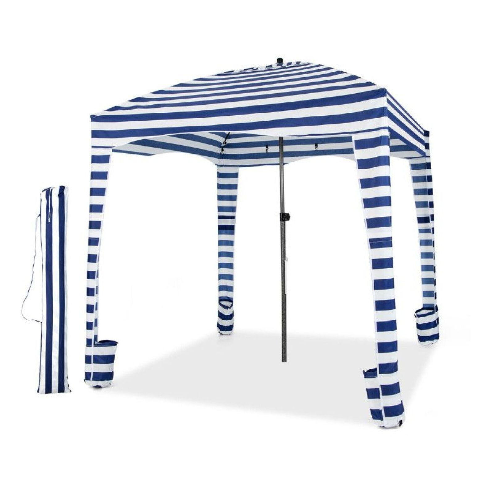 6 x 6 Feet Foldable Beach Cabana Tent with Carrying Bag and Detachable ...