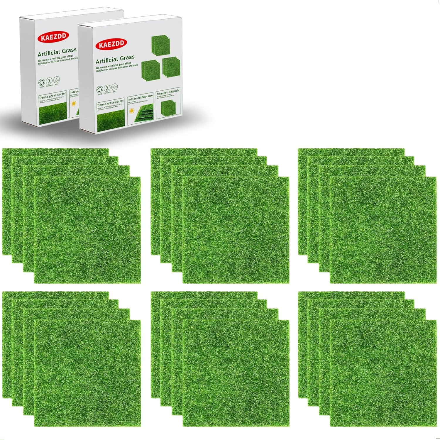 6 x 6 Inch Artificial Grass Decorations, Model Lawn Grass for Crafts ...