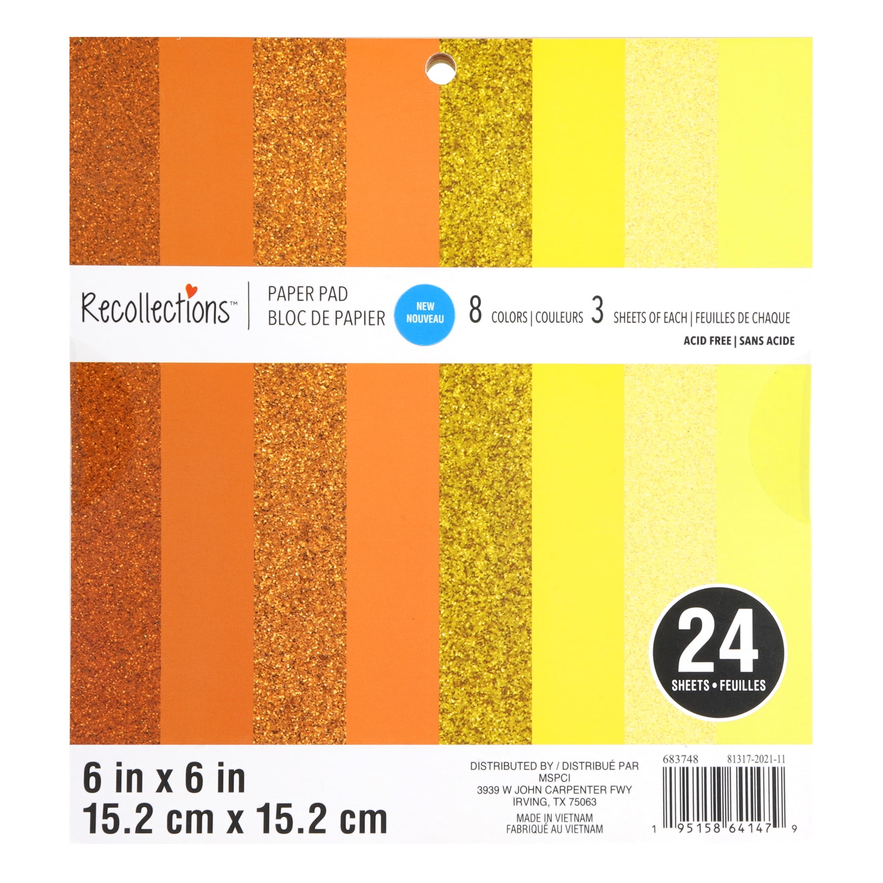 6" x 6" Orange & Yellow Paper Pad by Recollections - Premium Scrapbook ...