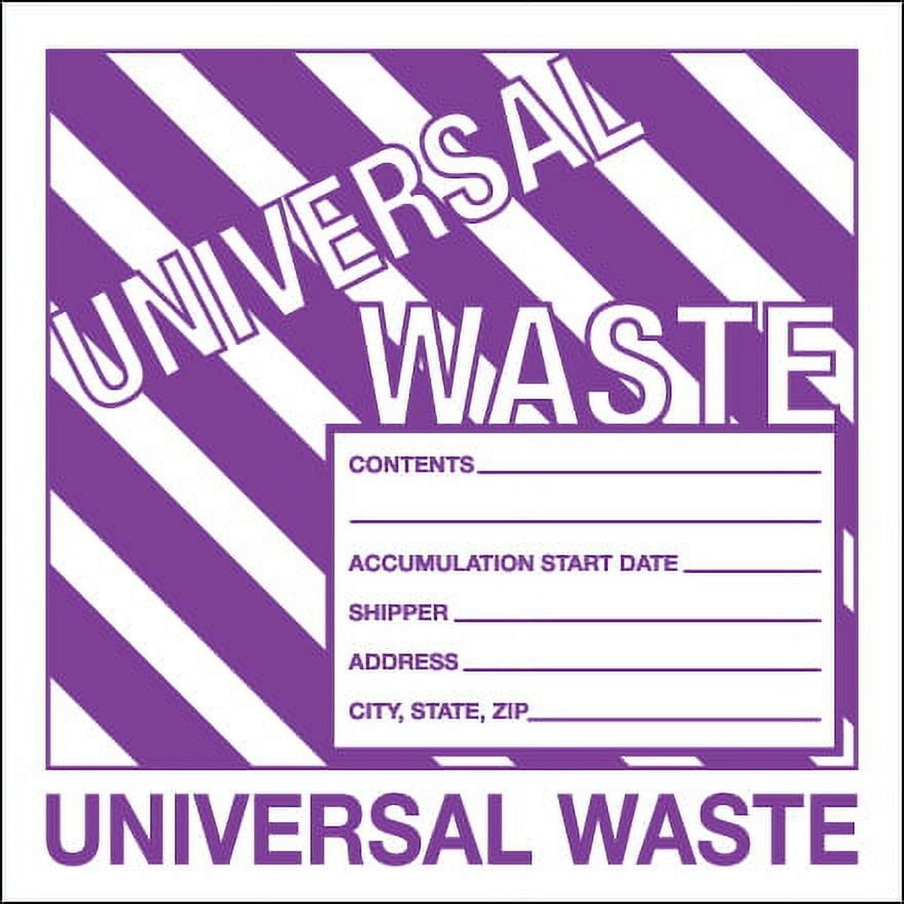 Eco-Friendly Labeling: 6x6" Purple - Universal Waste - 500/Roll Labels ...