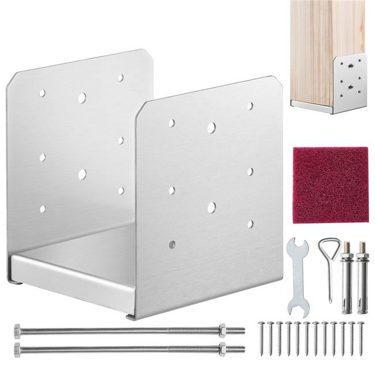 6 x 6 in. Adjustable Post Base for Pavilion Deck Porch Handrail Railing ...