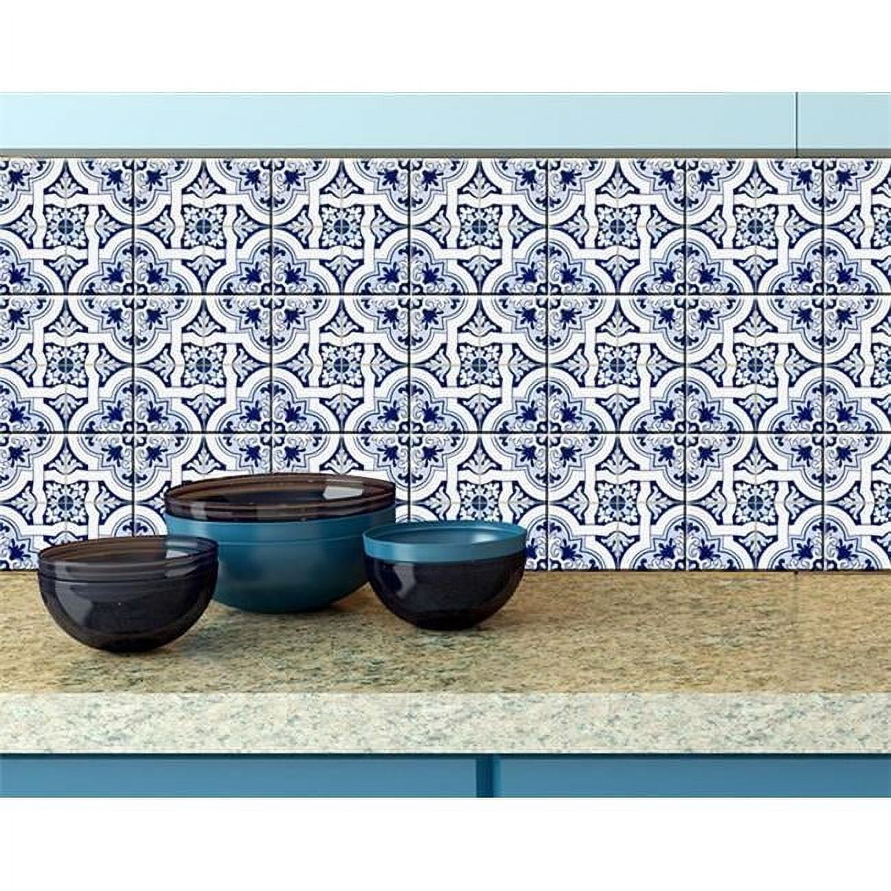 6 x 6 in. Blue Mia Gia Peel & Stick Removable Tiles - Walmart.com