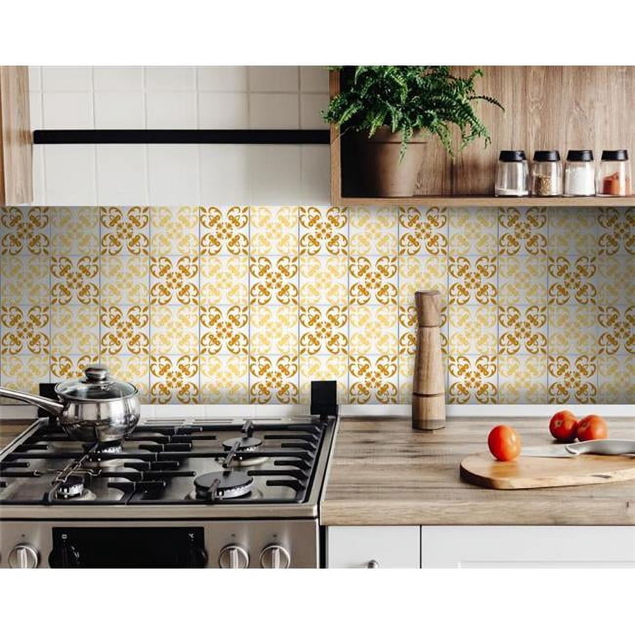 6 x 6 in. Golden Yellow Retro Peel & Stick Removable Tiles - Walmart.com