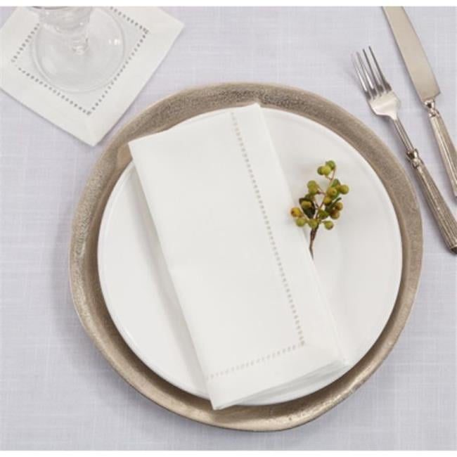 6 x 6 in. Hemstitched Border Cocktail Napkins, Ivory - Set of 12 ...