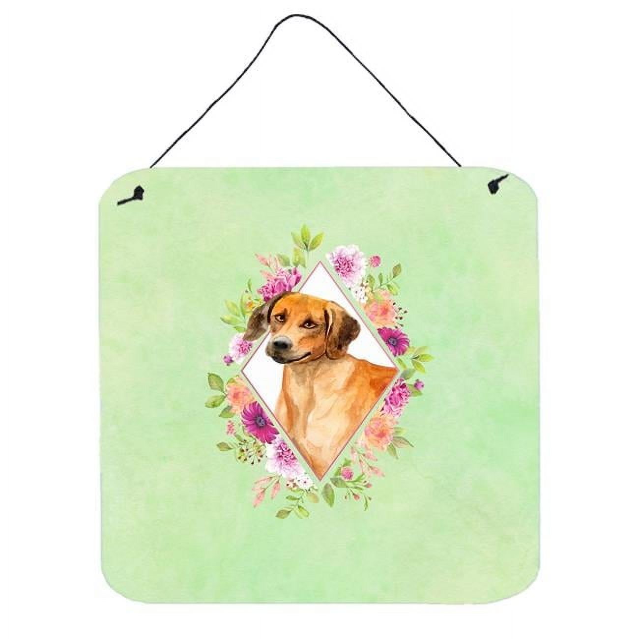 6 x 6 in. Rhodesian Ridgeback Green Flowers Wall or Door Hanging Prints ...